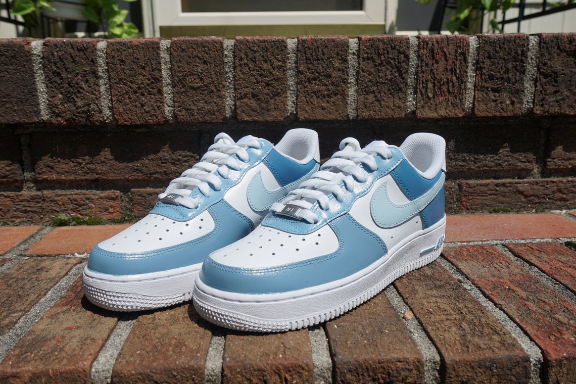Blue Air Force 1 Blue Tones Custom Air Force 1snike Air - Etsy