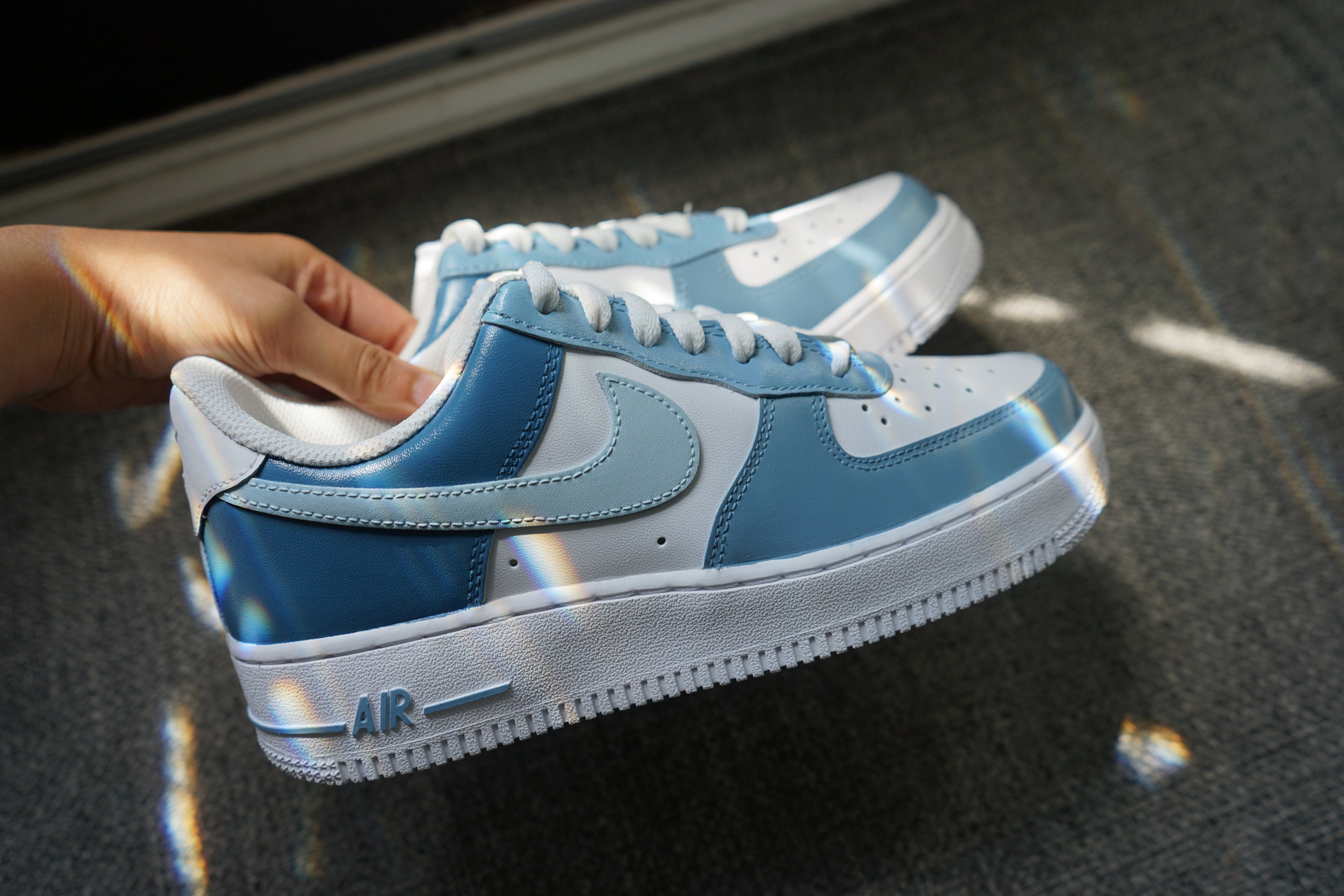 Blue Air Force 1 Blue Tones Custom Air Force 1snike Air - Etsy