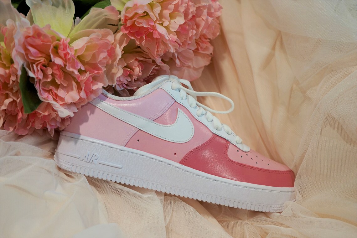 Pink Air Force 1 Custom Nike Air Force 1 Pink Tones Custom - Etsy