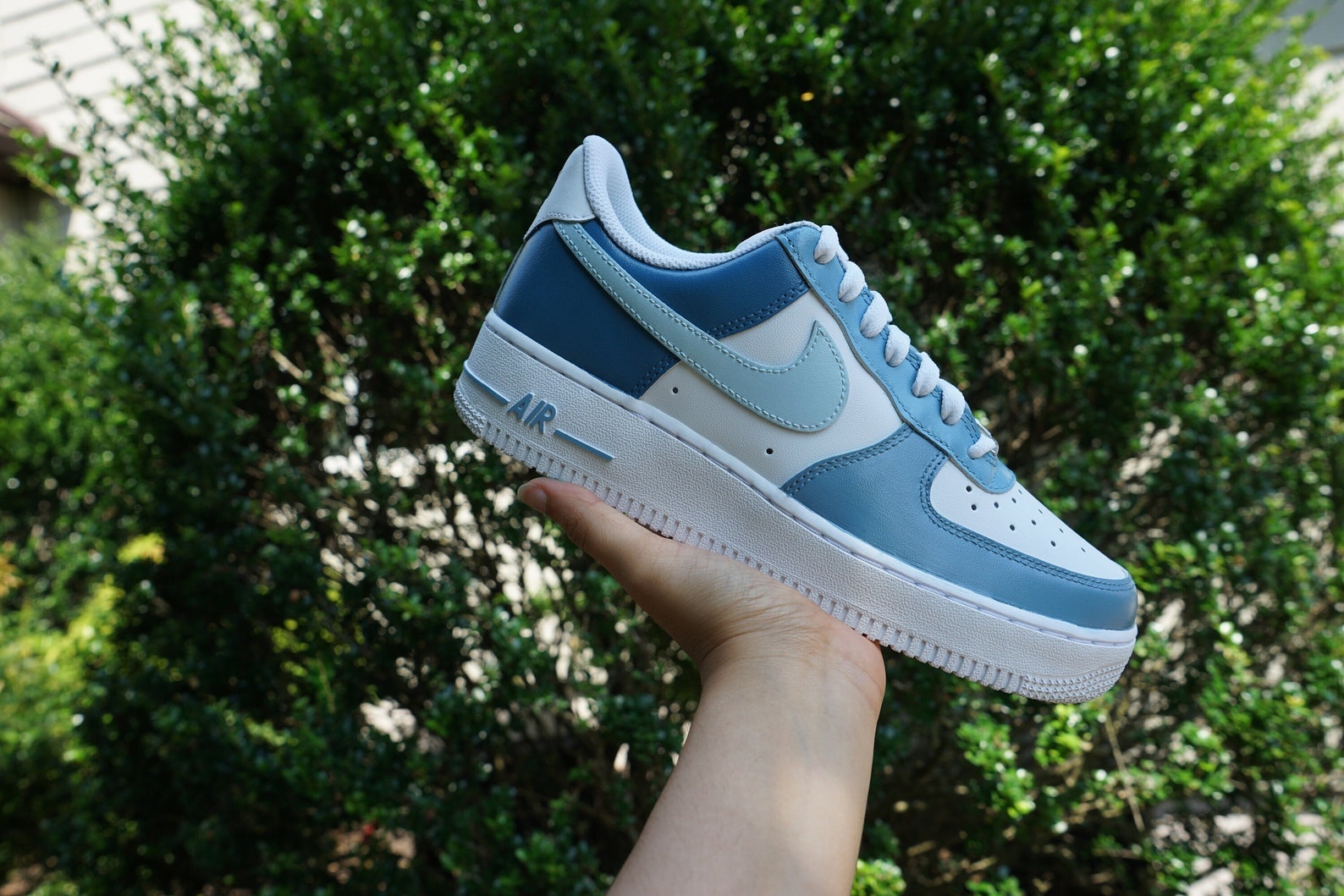 Blue Air Force 1 Blue Tones Custom Air Force 1snike Air - Etsy