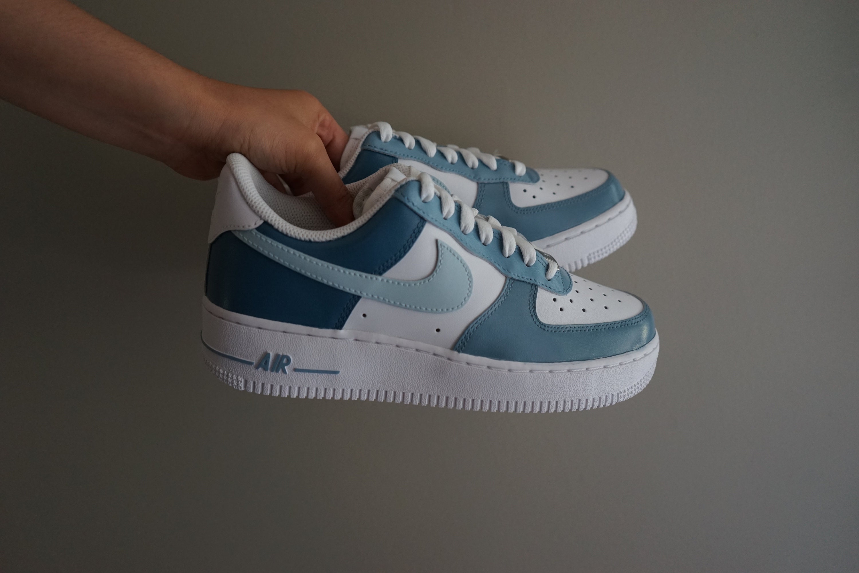 Blue Air Force 1 Blue Tones Custom Air Force 1snike Air - Etsy