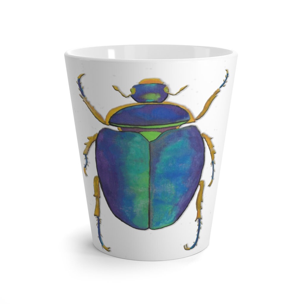 Scarab Latte Mug, Insect Mug, Beetle Mug, Egyptian Scarab Mug, Coffee ...