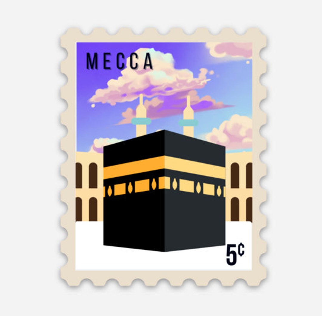 Mecca Stamp Sticker Islamic Sticker Islamic Stamp Sticker - Etsy