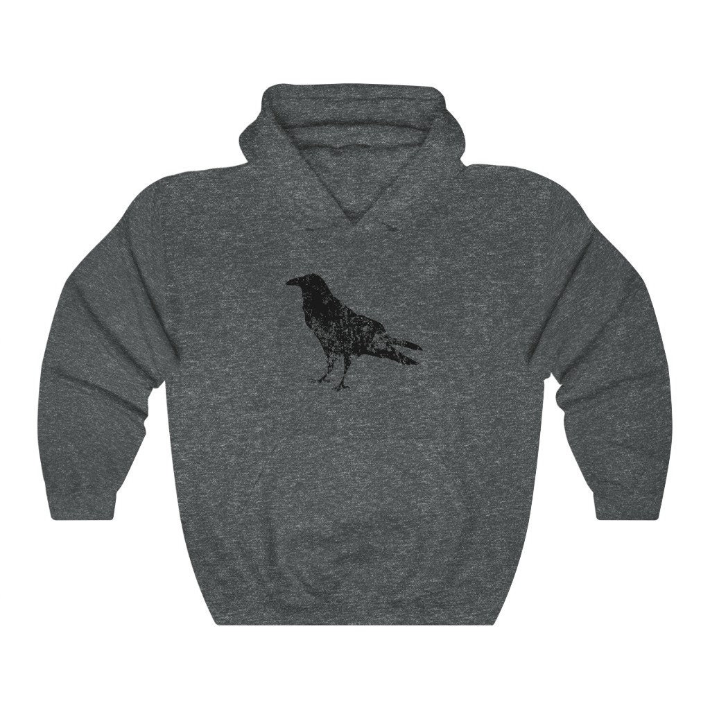 Crow Hoodie Bird Sweatshirt Halloween Raven Sweatshirt Black Bird ...