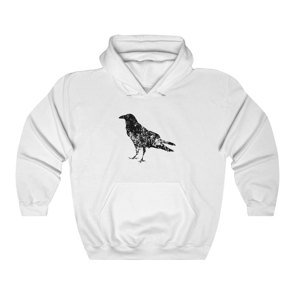 Crow Hoodie Bird Sweatshirt Halloween Raven Sweatshirt Black Bird ...