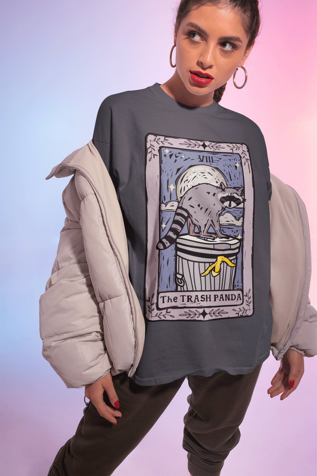 Raccoon Tarot Shirt Goth Trash Panda Shirt Racoon Themed Gift Mystical ...