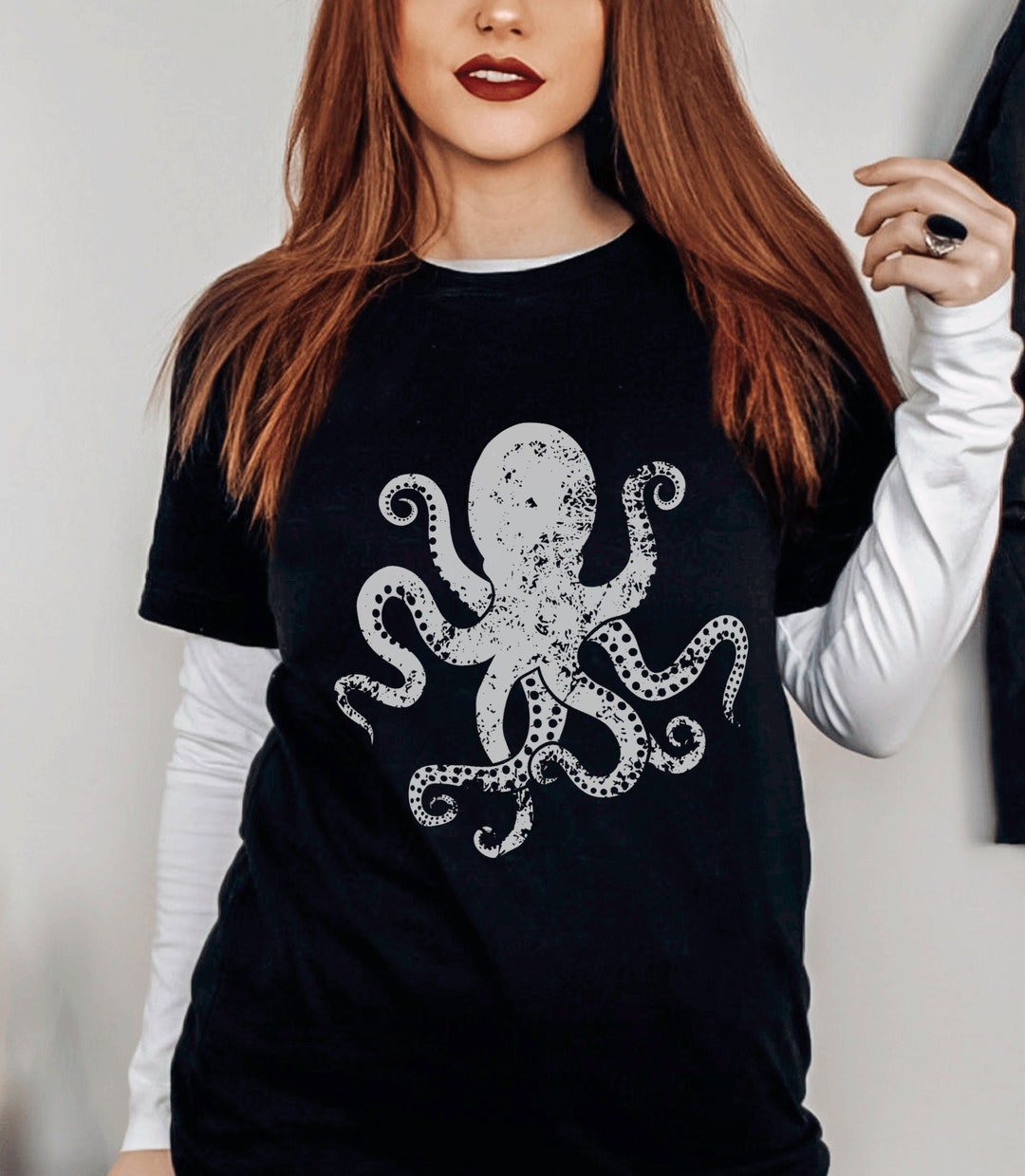 Giant Octopus Ocean Shirt Surf Shirt Weird Shirt Creepycore Goth Shirt ...