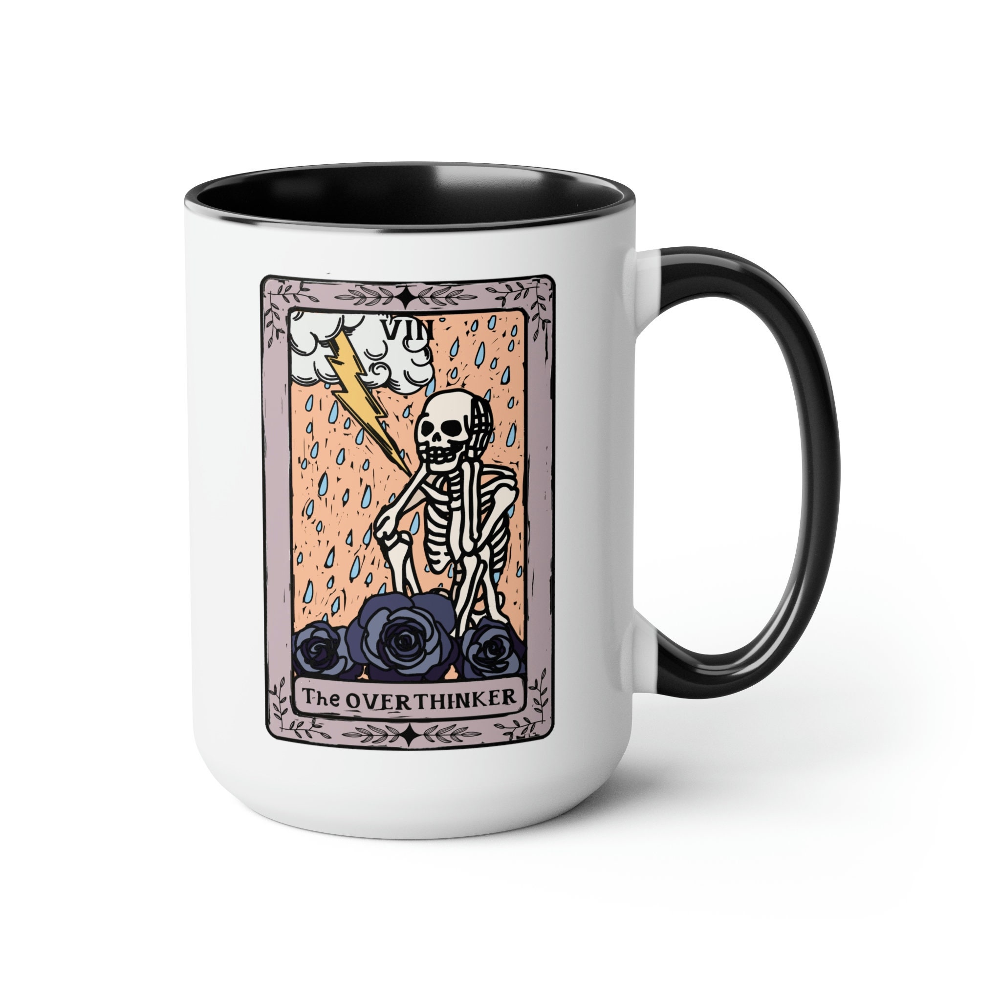 Tarot Card Mug ADHD Coffee Cup 15 Oz Skull Coffee Mug Whimsioth ...