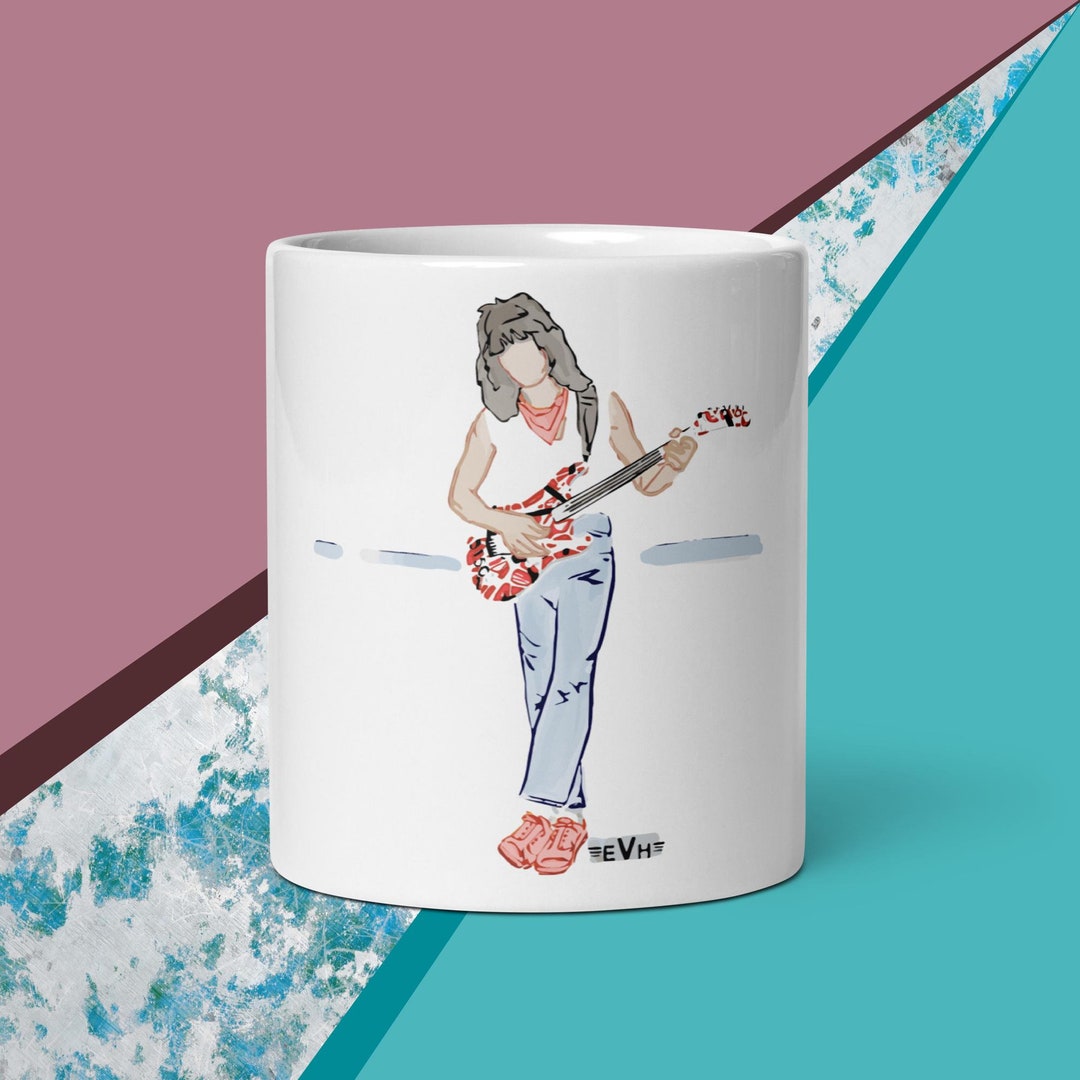 Eddie Van Halen Coffee Mug White Ceramic Glossy for Van Halen EVH Music ...