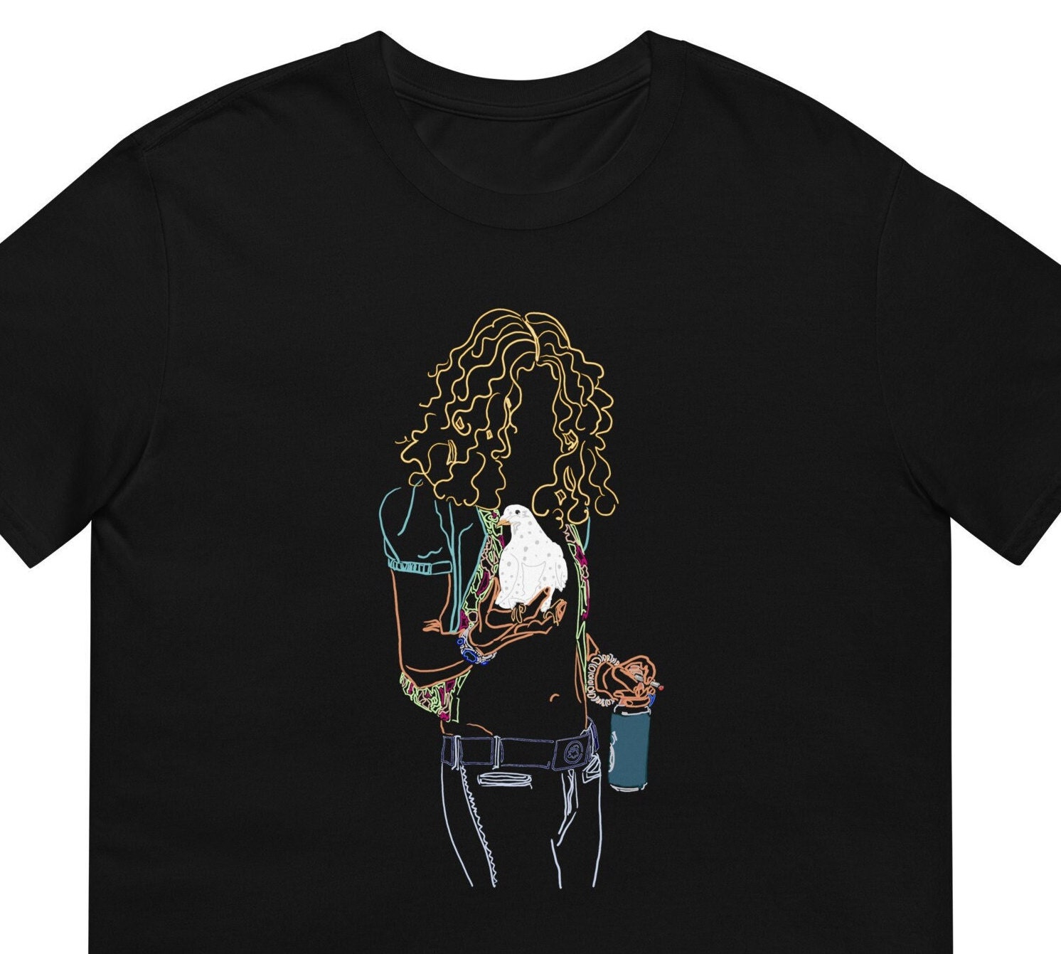 Robert Plant T-shirt Black Unisex for Led Zeppelin Music Fans Original ...