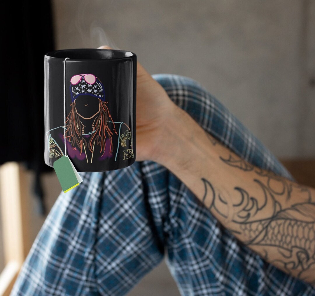 Axl Rose Coffee Mug Black Ceramic Glossy for Guns N Roses 90s Music ...