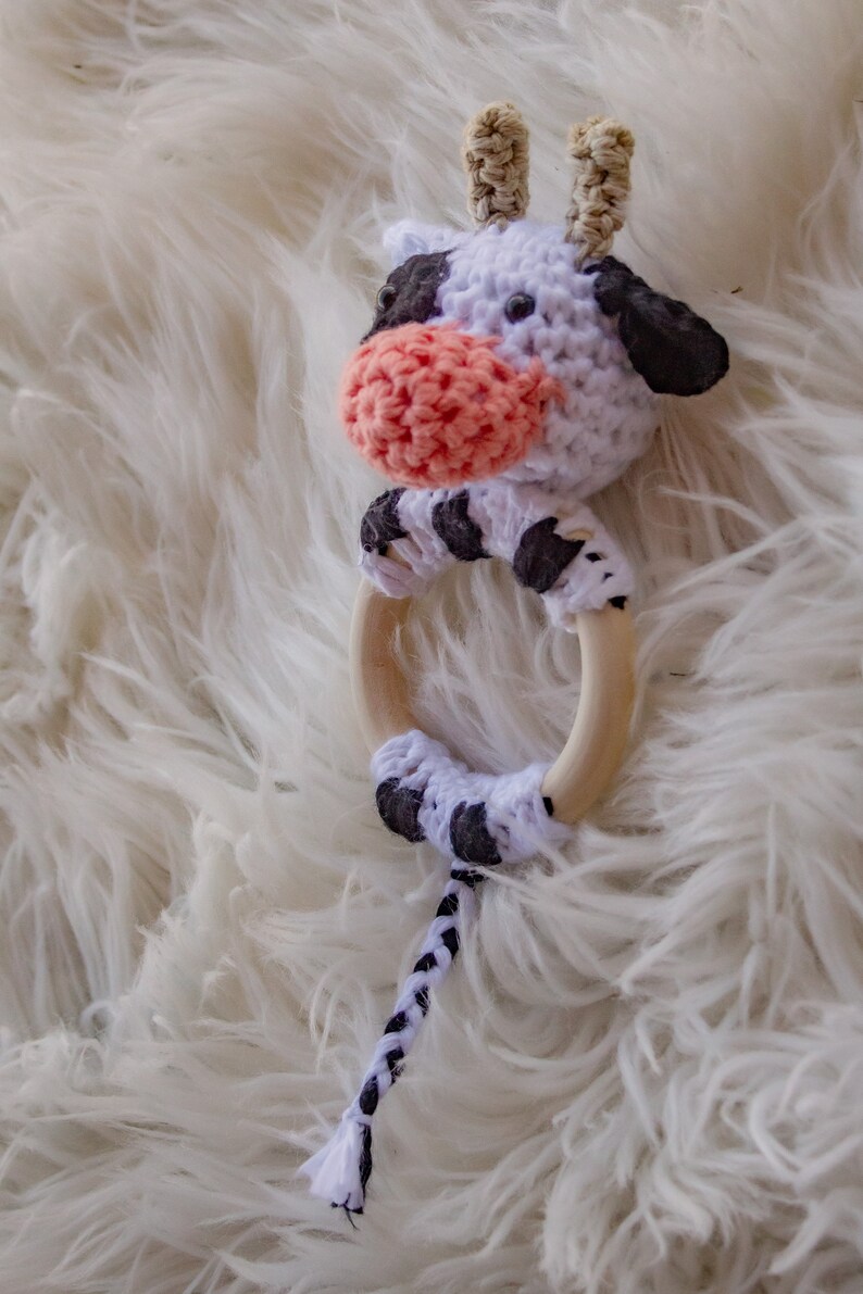 Crochet Rattle COOPER THE COW | Etsy