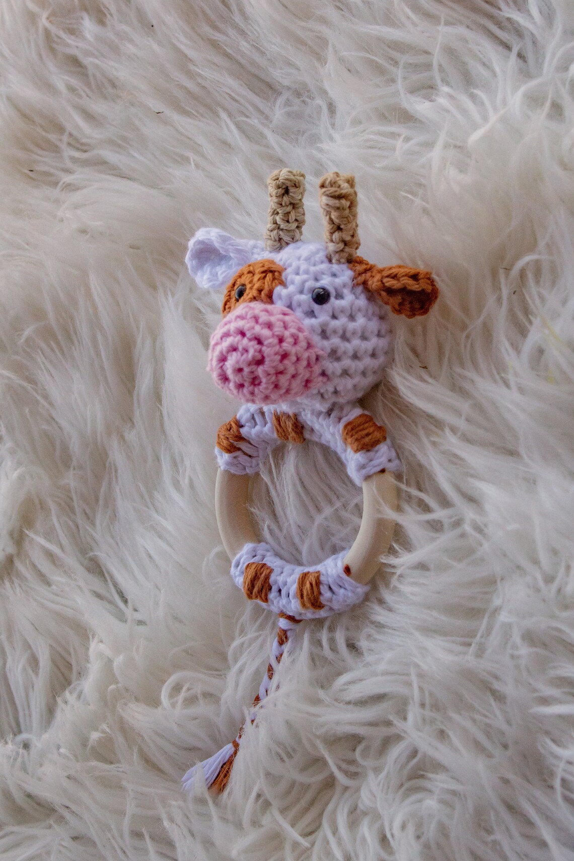 Crochet Rattle COOPER THE COW | Etsy