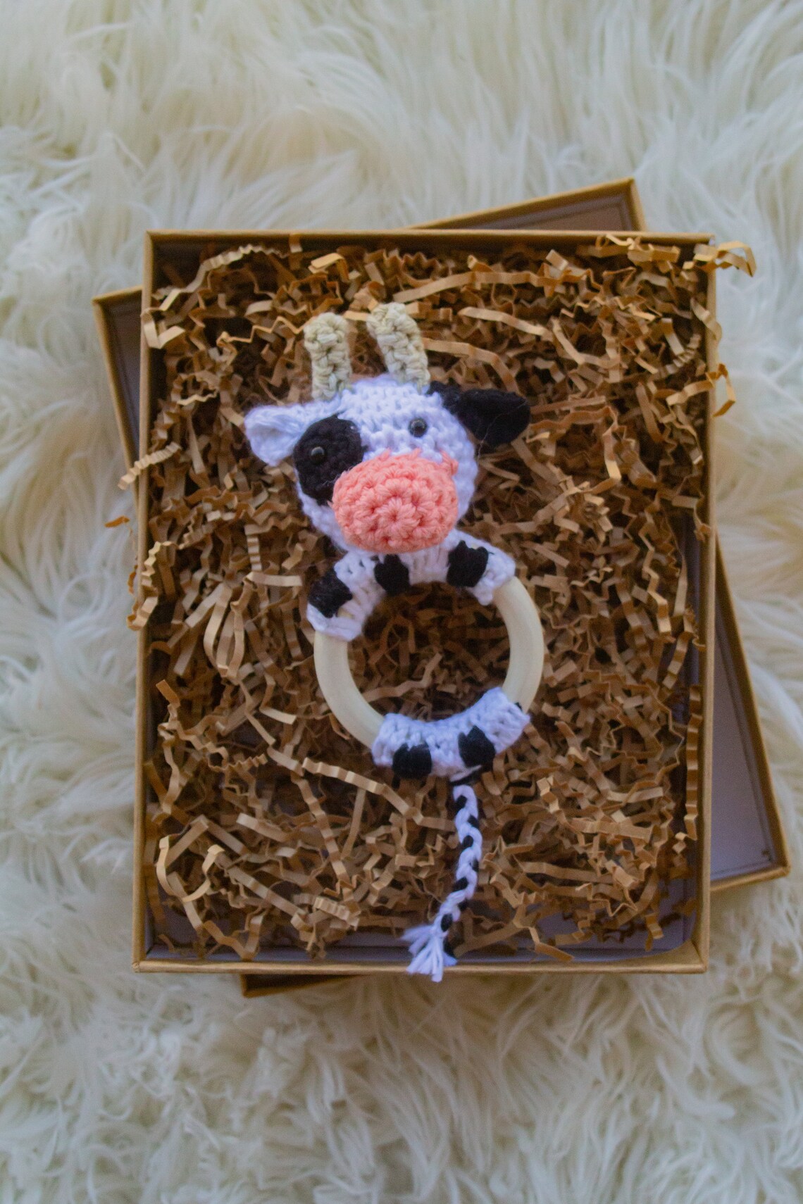 Crochet Rattle COOPER THE COW | Etsy