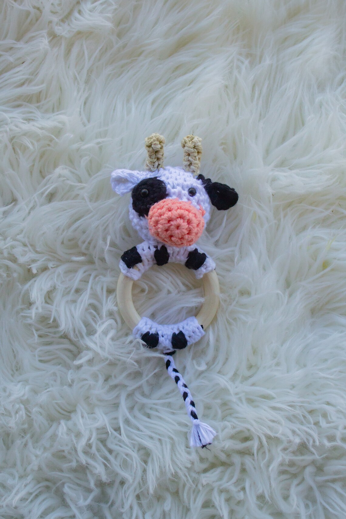 Crochet Rattle COOPER THE COW | Etsy