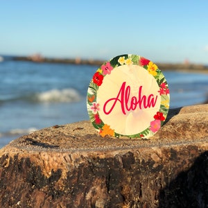 Aloha Wreath Sign, Metal Round Hawaii Wreath Attachment, Wreath ...