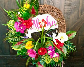 Hawaiian Wreath Decor - Etsy