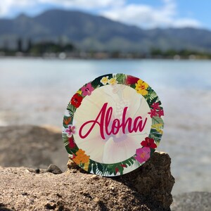 Aloha Wreath Sign, Metal Round Hawaii Wreath Attachment, Wreath ...