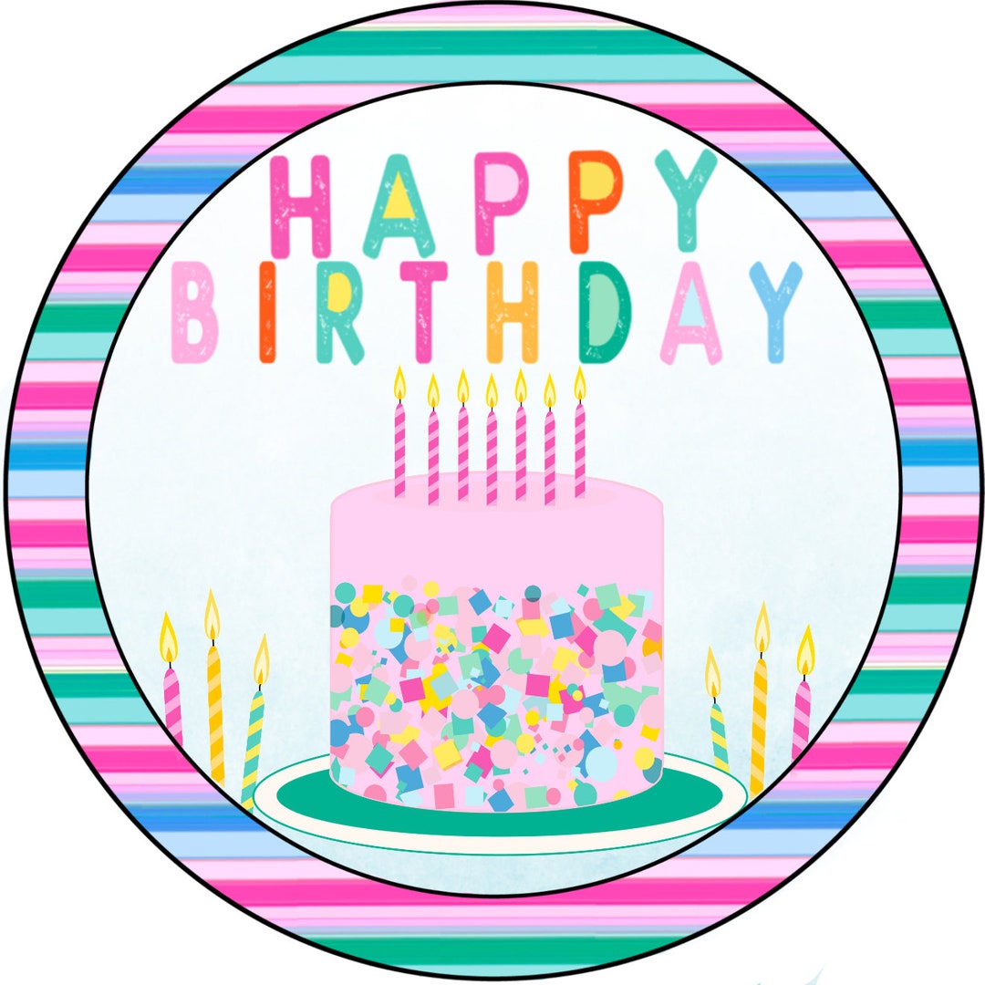 Metal Happy Birthday Wreath Sign, Birthday Cake Wreath Attachment ...