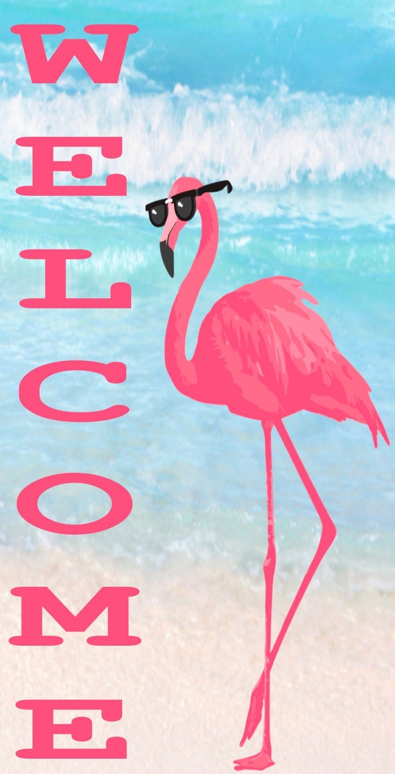 Flamingo Welcome Wreath Sign Flamingo Wreath Sign Wreath - Etsy