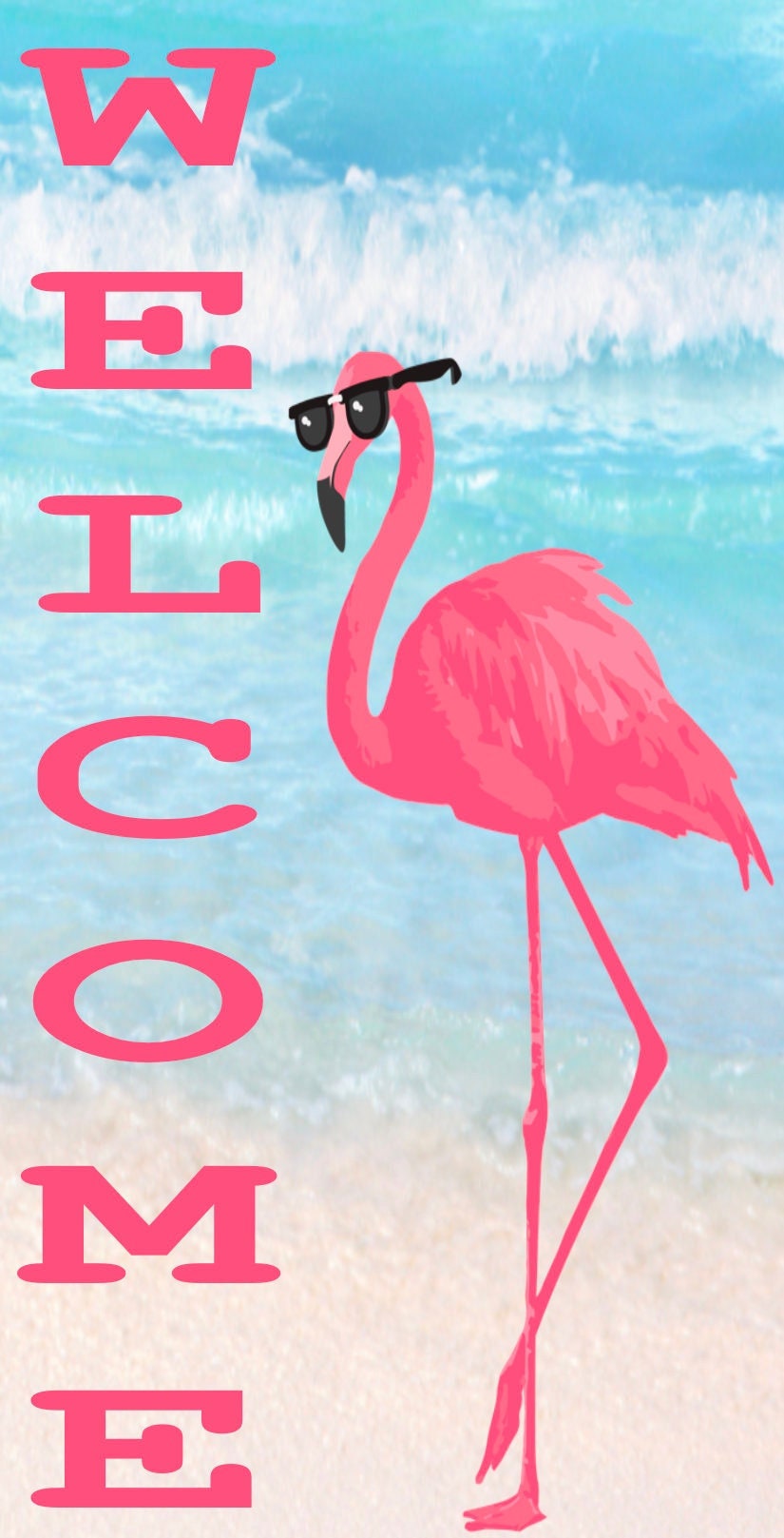 Flamingo Welcome Wreath Sign Flamingo Wreath Sign Wreath - Etsy