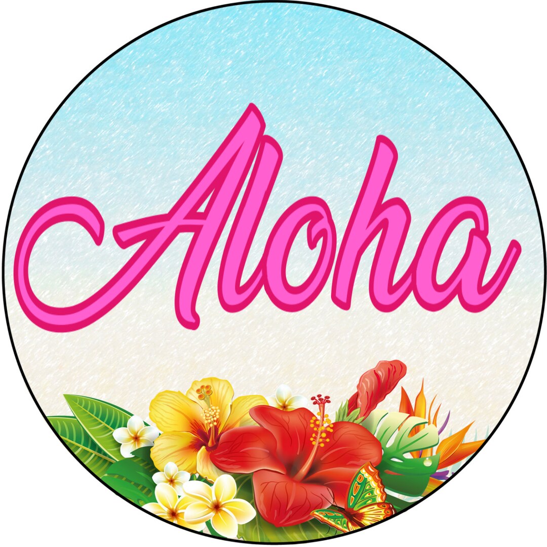 Aloha Wreath Sign: Tropical Hawaii Floral Metal Attachment - Etsy