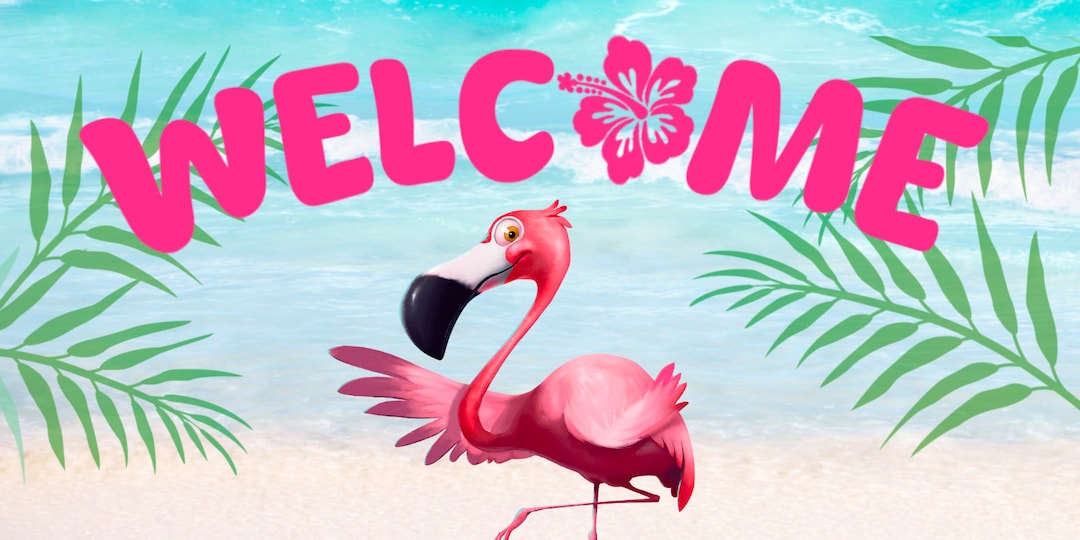 Flamingo Welcome Wreath Sign, Flamingo Wreath Sign, Wreath Supplies ...