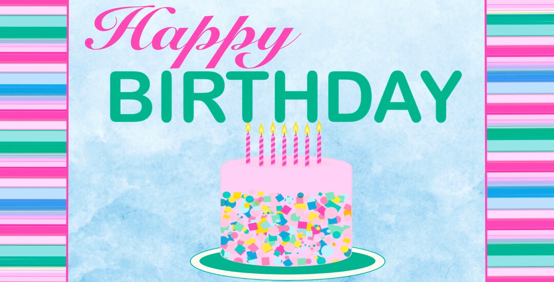 Metal Happy Birthday Cake Wreath Sign: UV Coated Attachment - Etsy