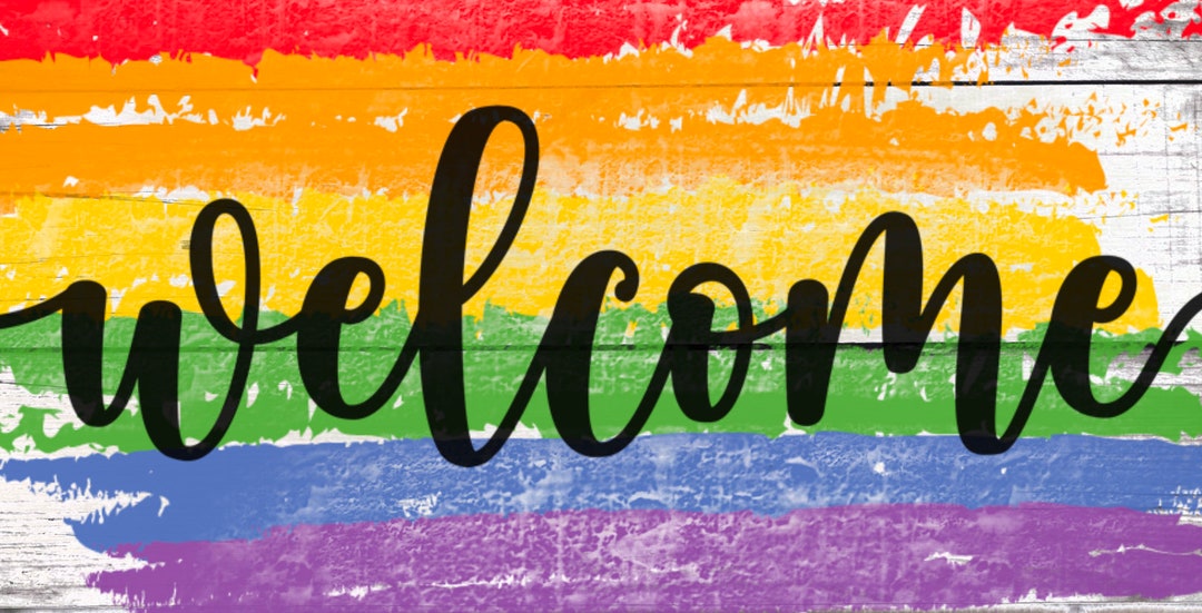 Pride Welcome Wreath Sign: Rainbow Flag, LGBTQ Support (12" Metal) - Etsy