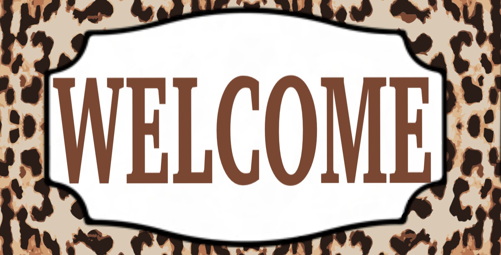 Leopard Print Welcome Wreath Sign Leopard Wreath Attachment - Etsy