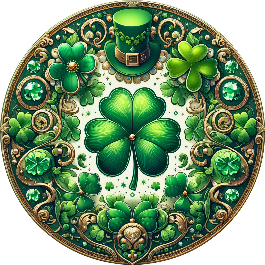 Shamrock Wreath Sign, Round Wreath Attachment, Wreath Supplies, Sign ...