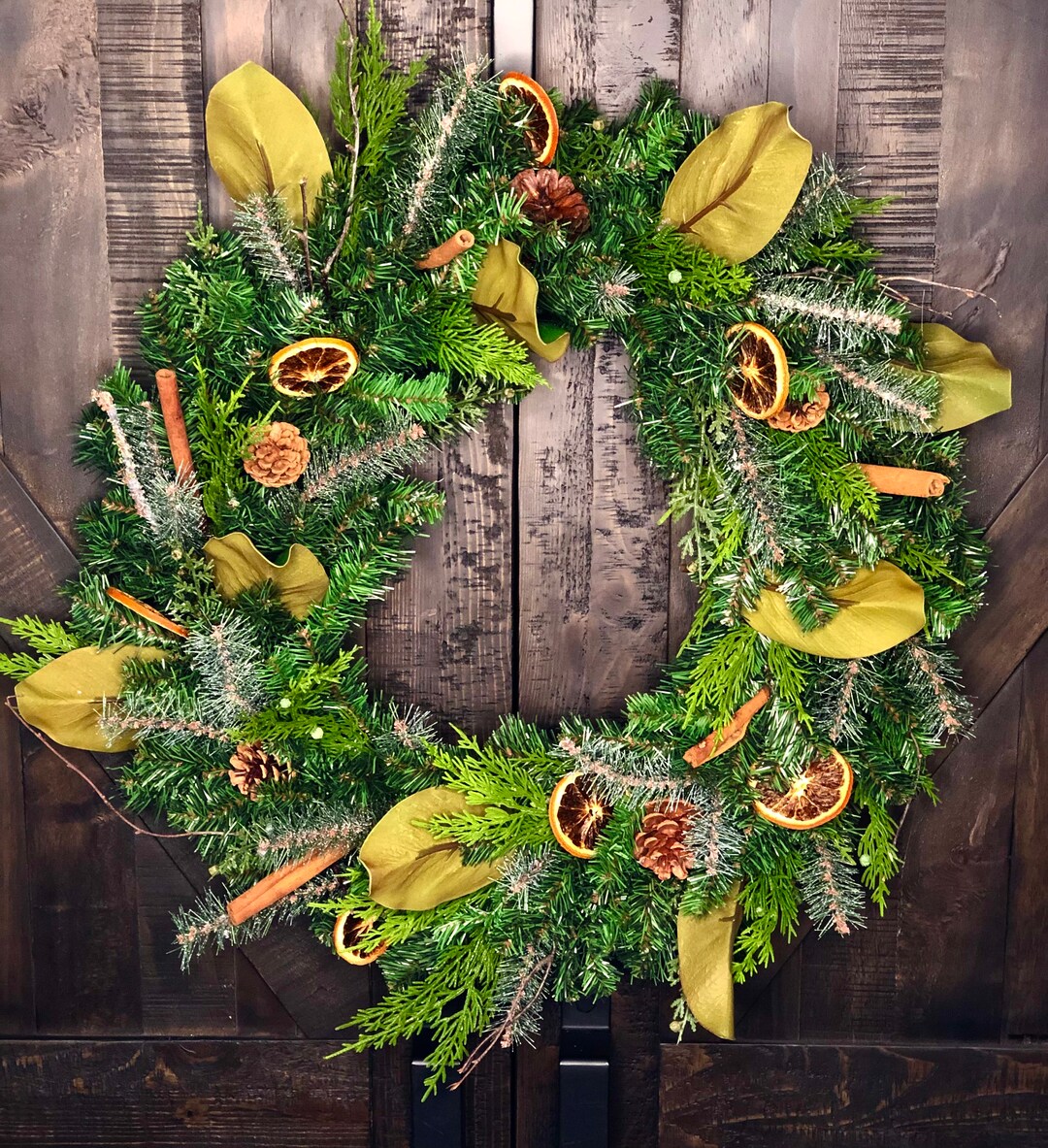 Realistic Christmas Wreath for Front Door, Natural Looking Christmas ...