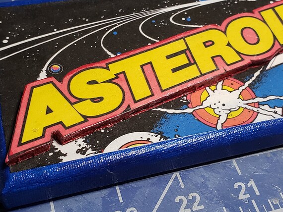 3D Art Design of Asteroids Mini Marquee 4 X 12 - Etsy