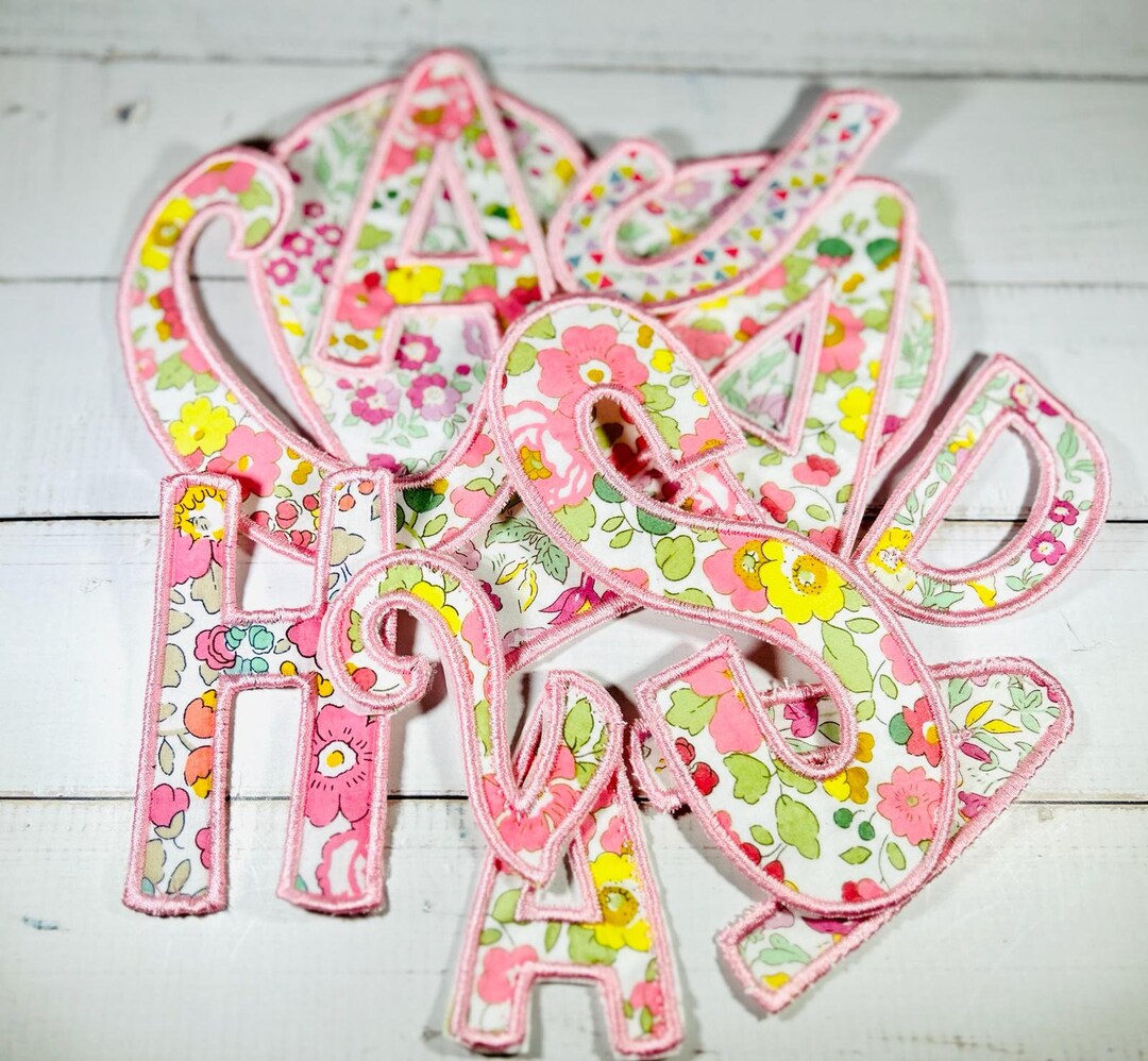 Liberty Applique Letters and Numbers Embroidered, Alphabet Letters ...