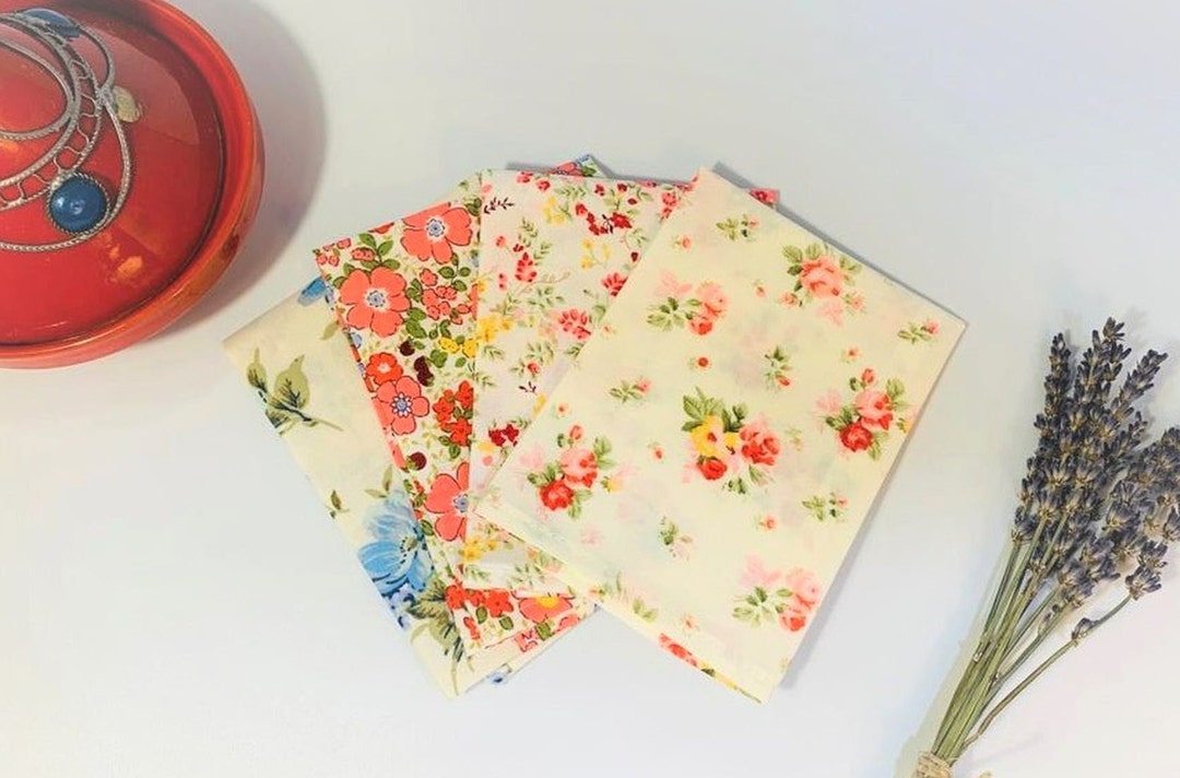 Floral Cotton Handkerchief – Reusable Eco-friendly Hanky, Oeko-tex ...