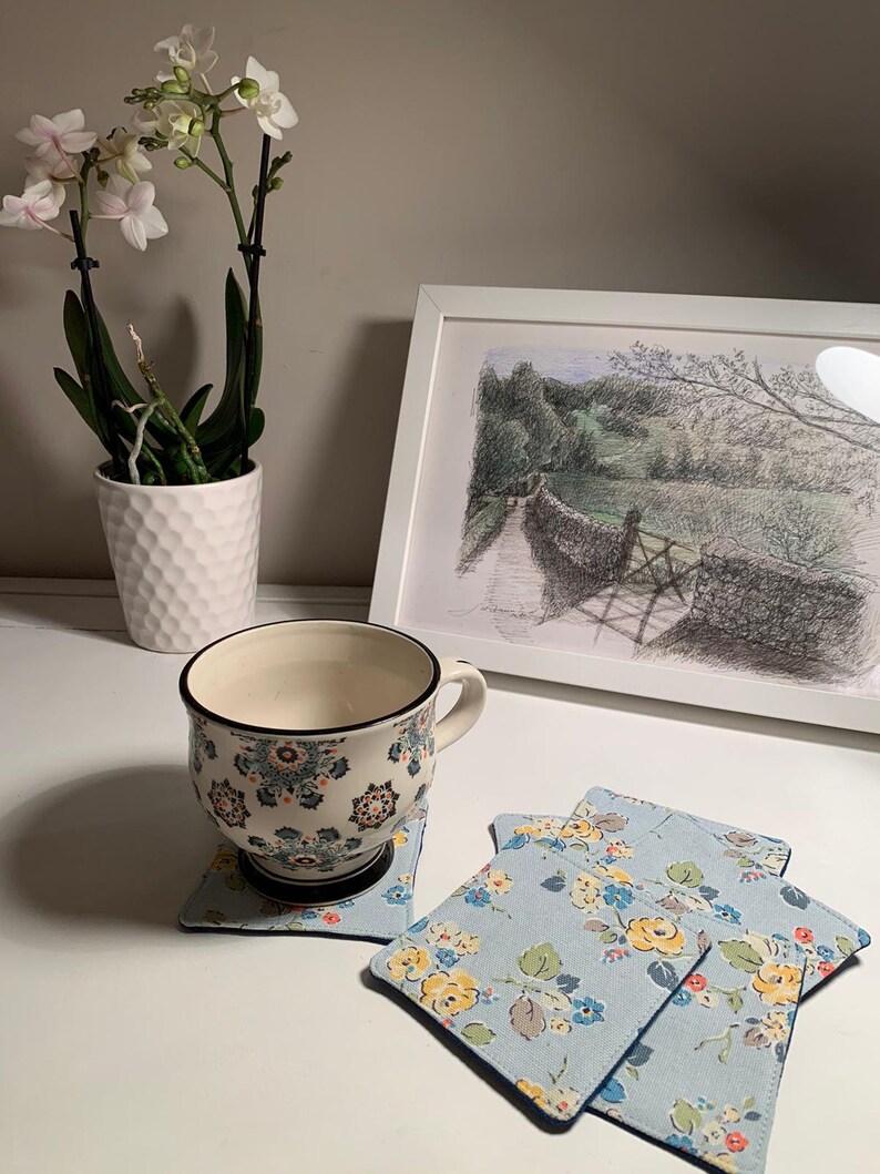 Handmade Cath Kidston Cotton Coasters, Floral Print, Washable - Etsy
