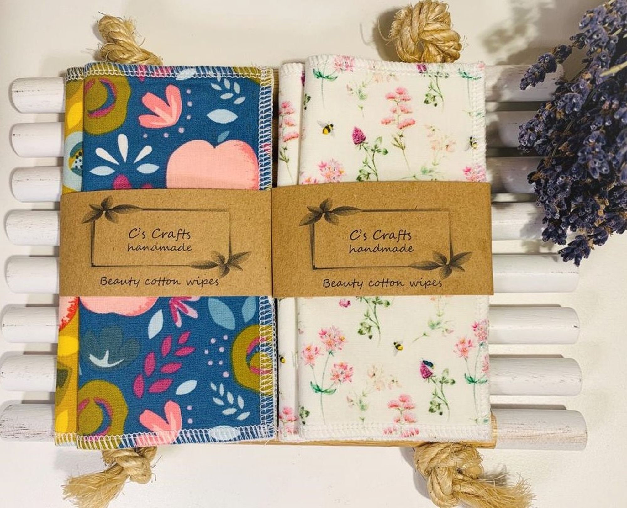 Handmade Reusable Beauty Cotton Wipes Floral Bees/apples and Organic ...