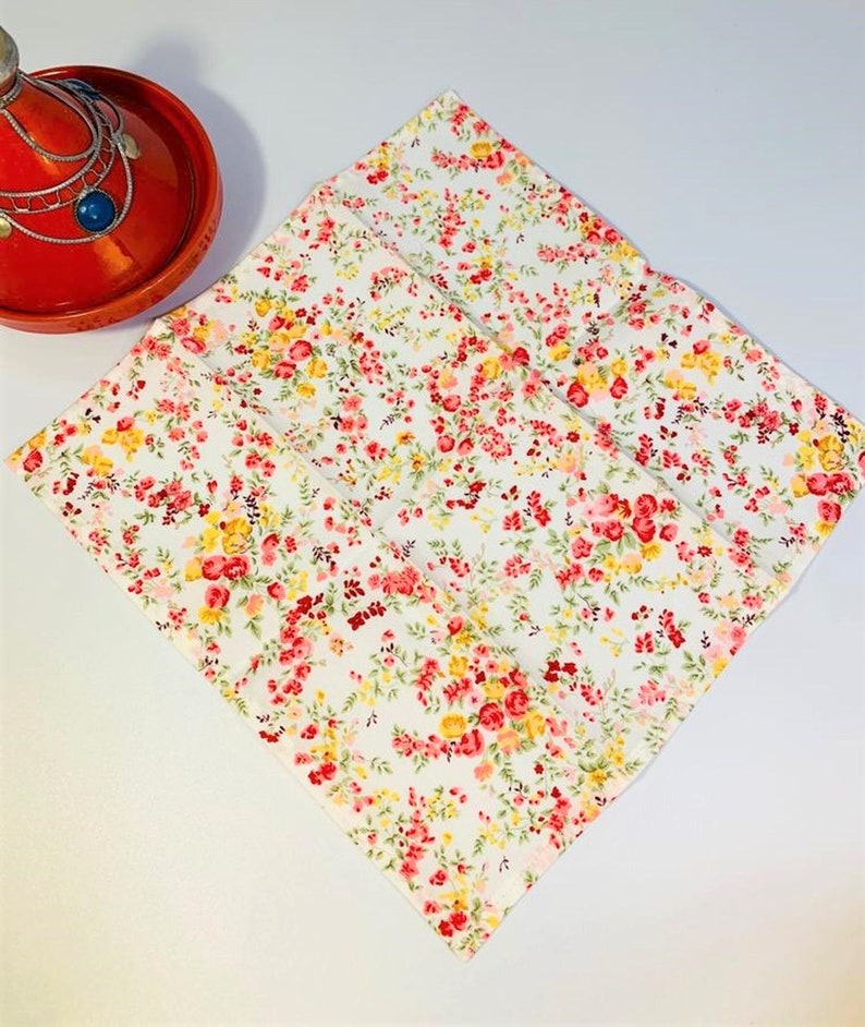 Floral Cotton Handkerchief – Reusable Eco-friendly Hanky, Oeko-tex ...