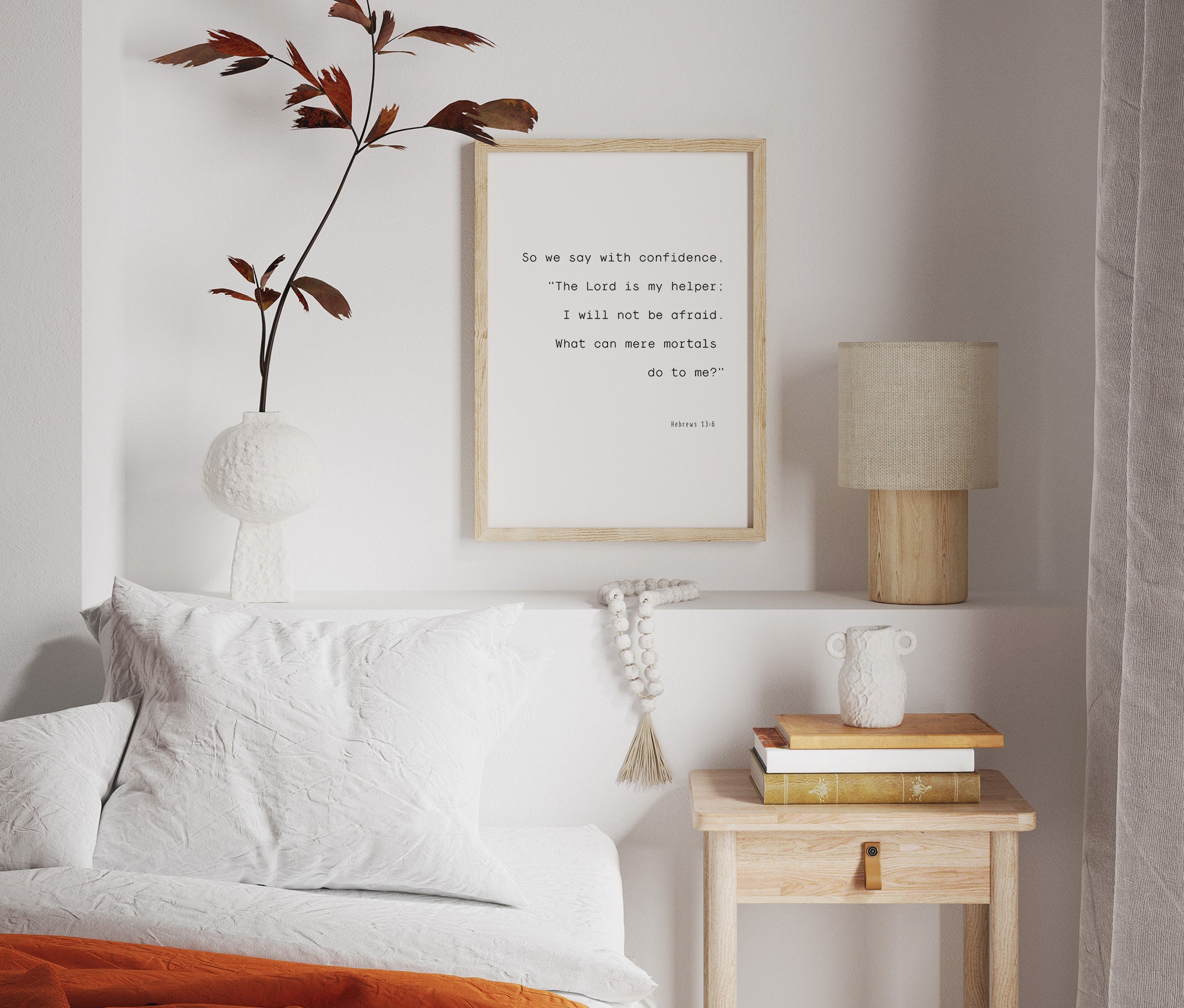 Hebrews 13:6 Bible Verse Wall Art Download, Minimalist Modern Scripture ...