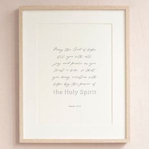 Bible Verse Wall Art, May the God of Hope Fill You Print, Scripture ...