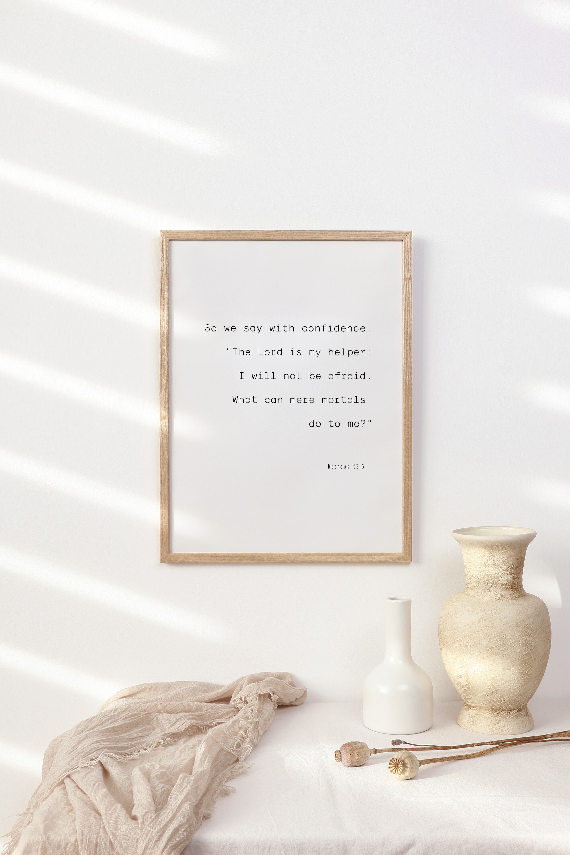 Hebrews 13:6 Bible Verse Wall Art Download, Minimalist Modern Scripture ...