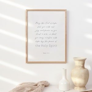 Bible Verse Wall Art, May the God of Hope Fill You Print, Scripture ...