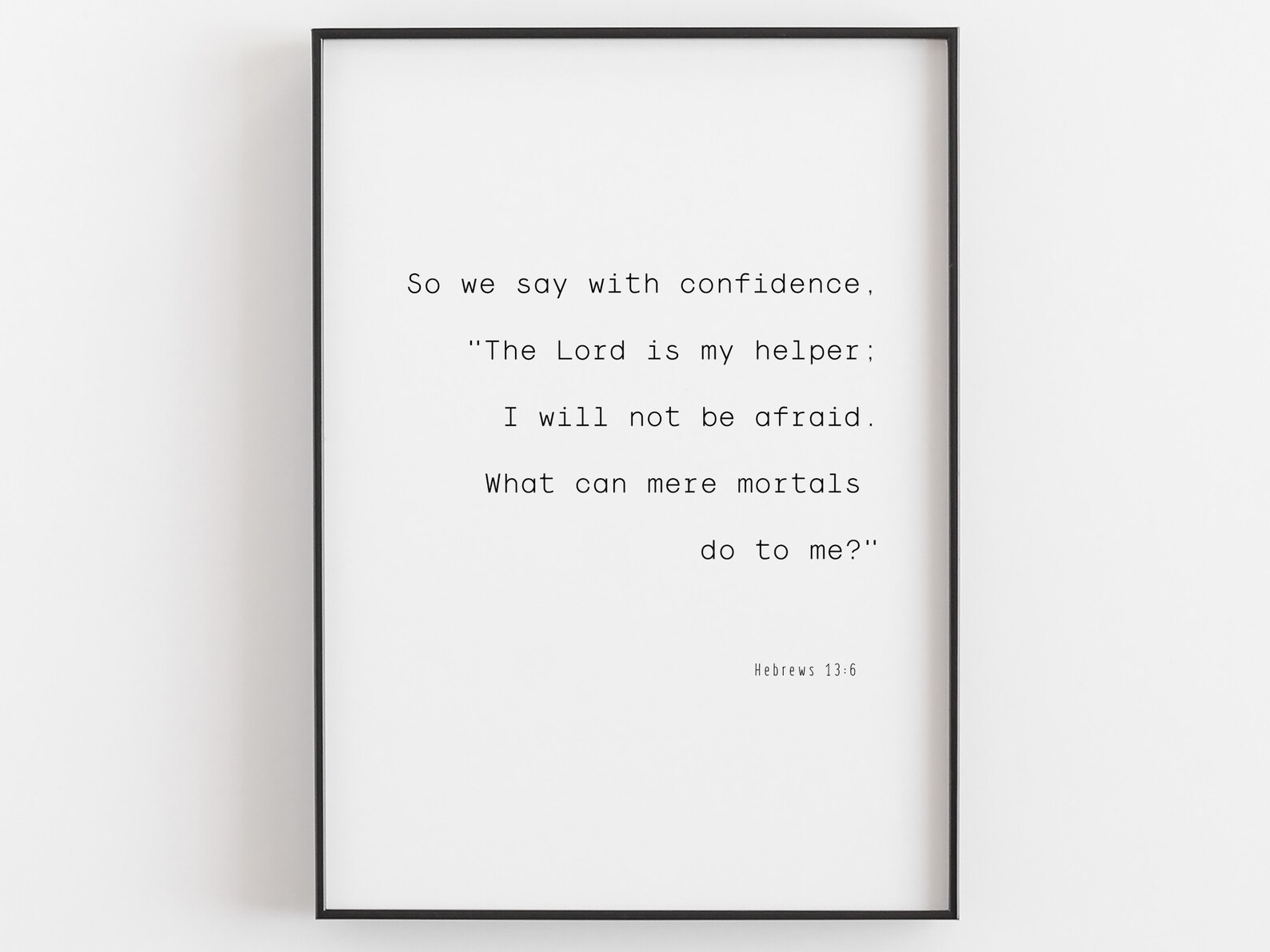Hebrews 13:6 Bible Verse Wall Art Download, Minimalist Modern Scripture ...