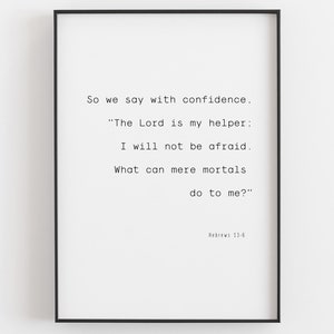 Hebrews 13:6 Bible Verse Wall Art Download, Minimalist Modern Scripture ...