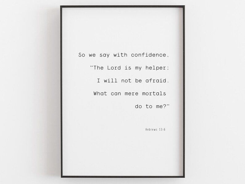 Hebrews 13:6 Bible Verse Wall Art Download, Minimalist Modern Scripture ...