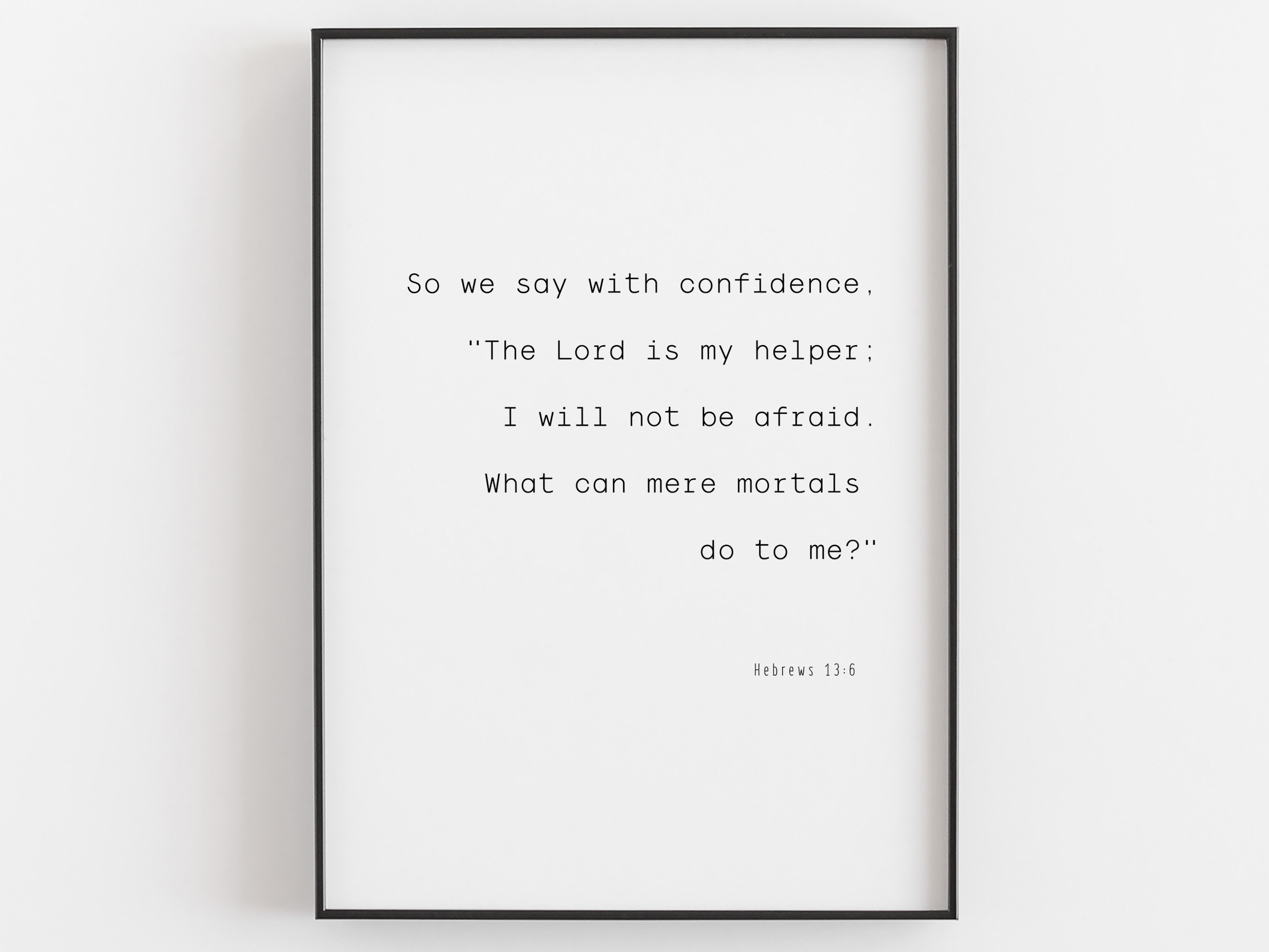 Hebrews 13:6 Bible Verse Wall Art Download, Minimalist Modern Scripture ...