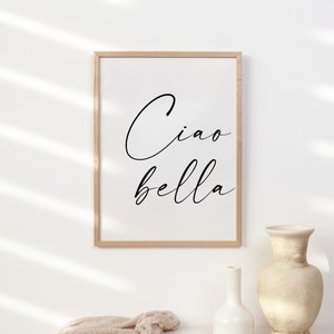 Ciao Bella Italian Quote Print, Printable Modern Poster, Minimalist ...
