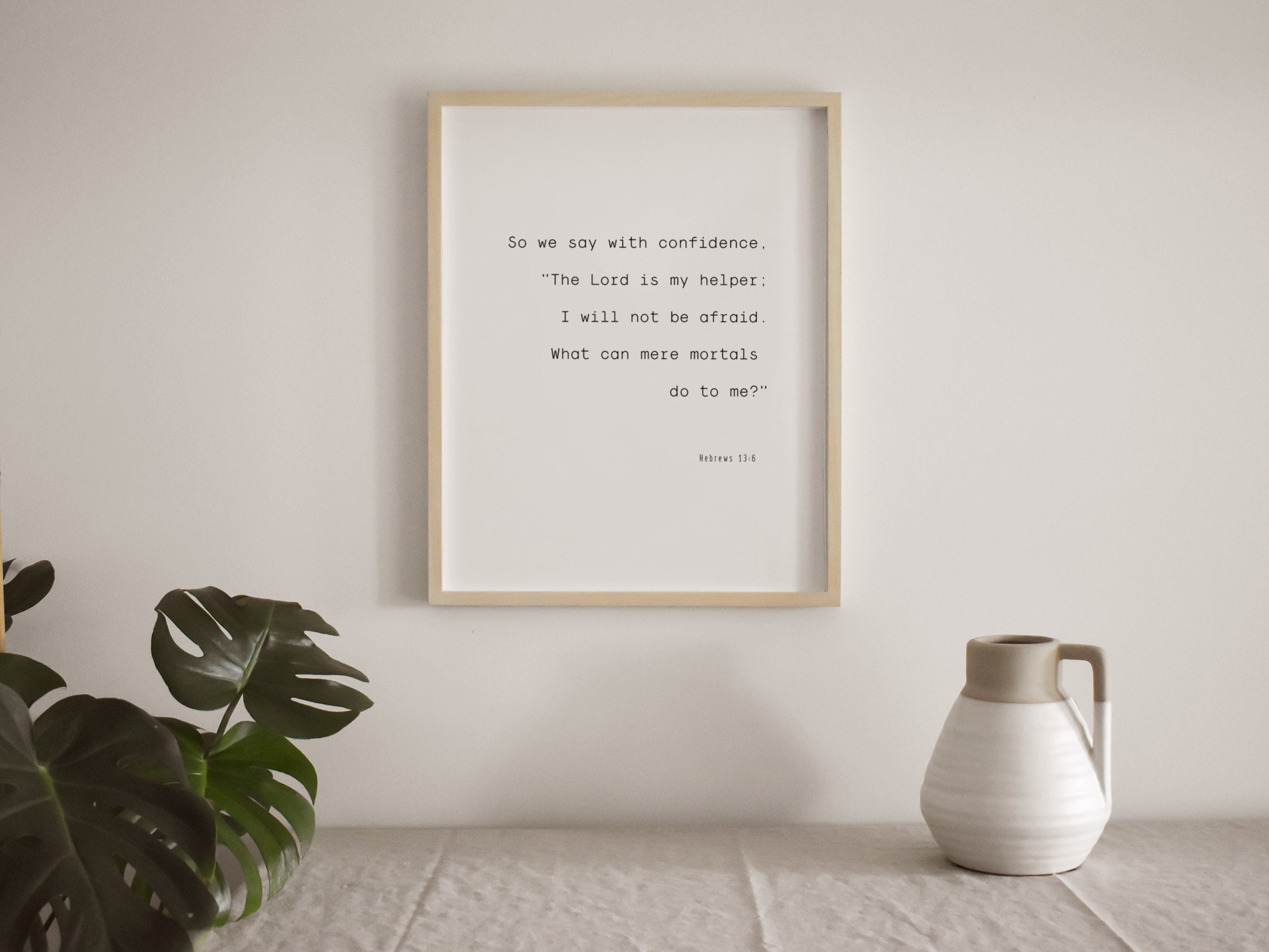 Hebrews 13:6 Bible Verse Wall Art Download, Minimalist Modern Scripture ...