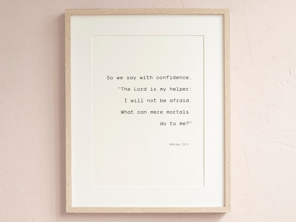 Hebrews 13:6 Bible Verse Wall Art Download, Minimalist Modern Scripture ...