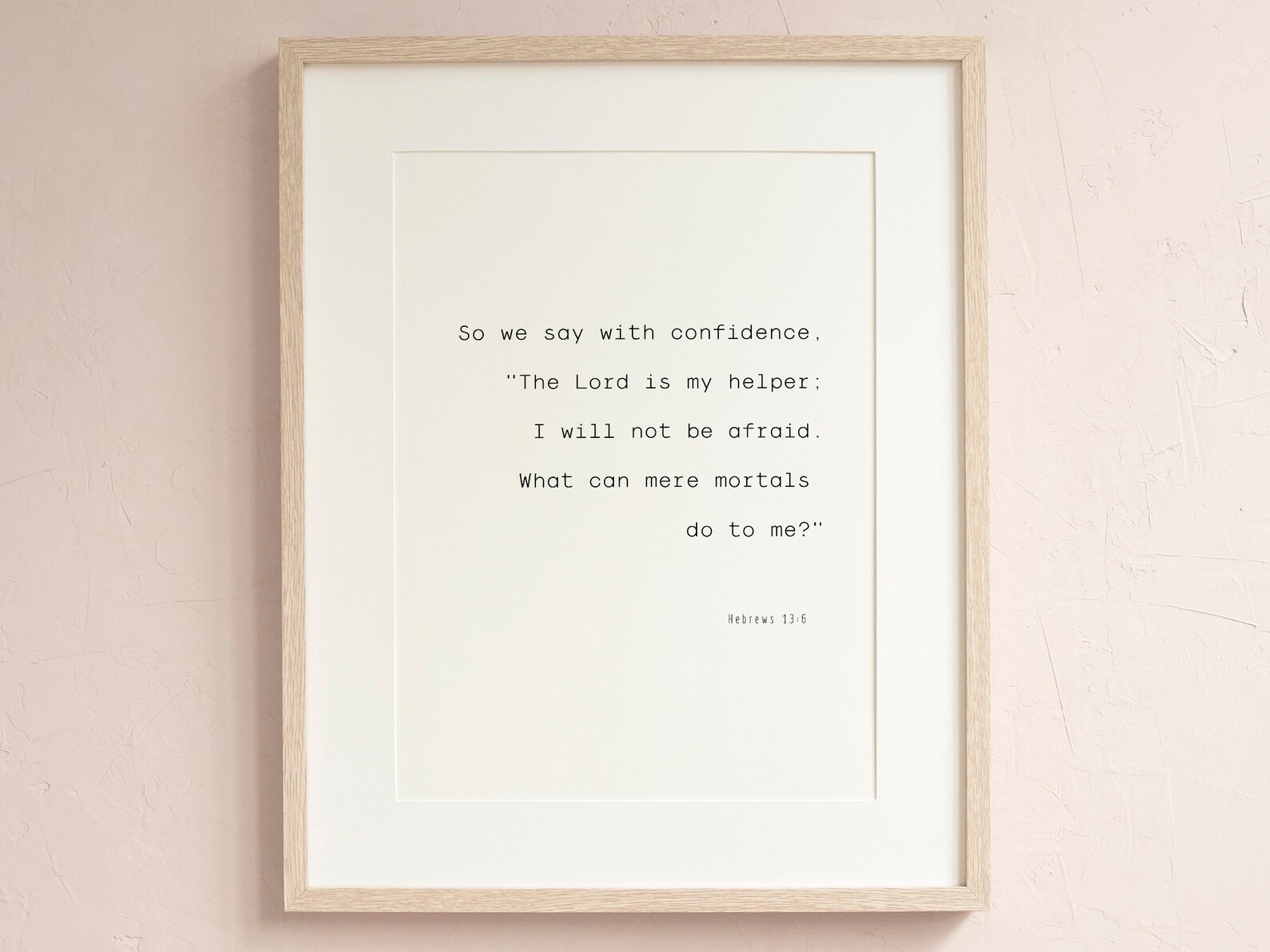 Hebrews 13:6 Bible Verse Wall Art Download, Minimalist Modern Scripture ...